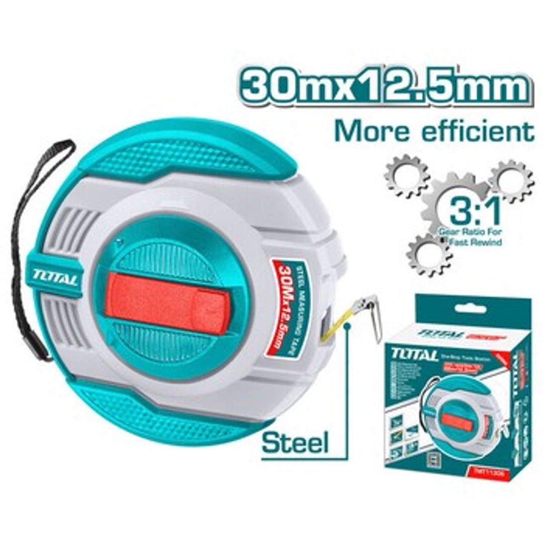 Total Steel Measuring Tape 30mtr x 12.5mm Tmt11306 – Alhadefh Bulding ...