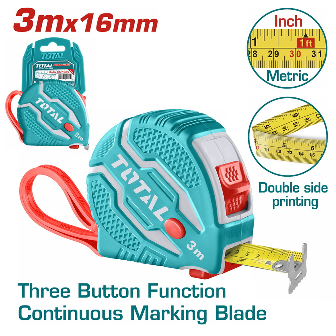 Total Steel Measuring Tape 3mtr Tmt126031 – Alhadefh Bulding Materials