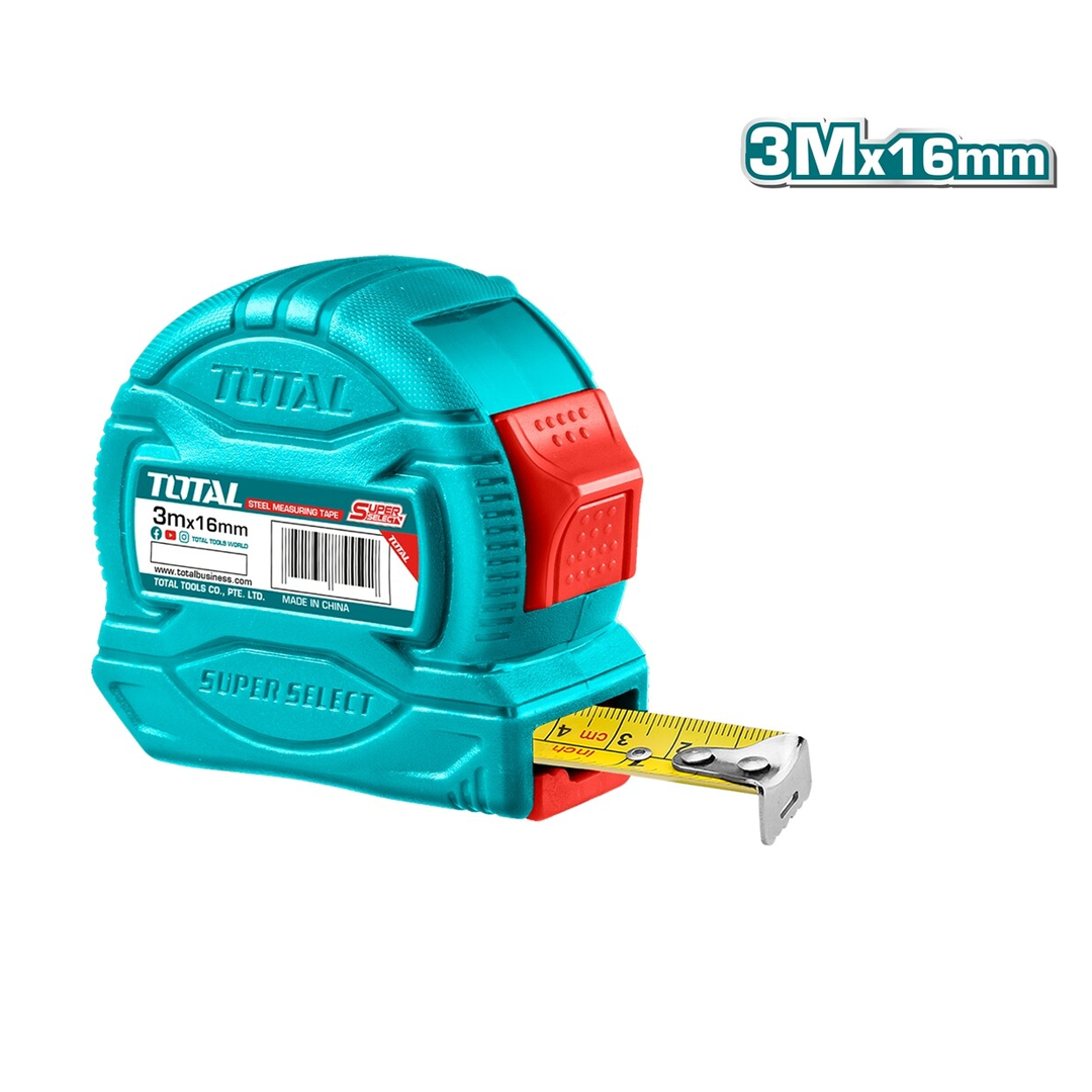 Total Steel Measuring Tape 3mtr Tmt34316 – Alhadefh Bulding Materials