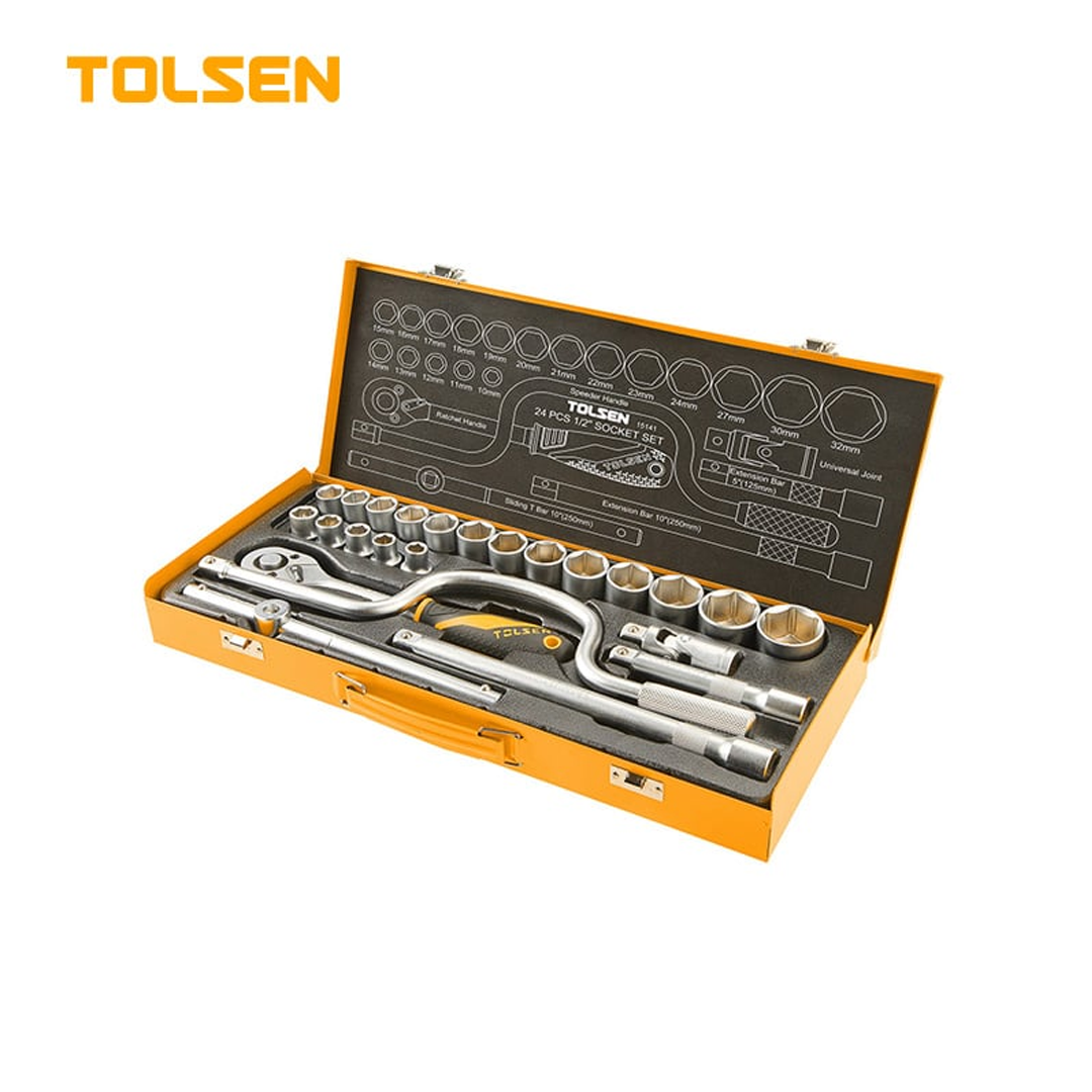 Tolsen Socket Set 1/2″ 24Pcs 15141 – Alhadefh Bulding Materials