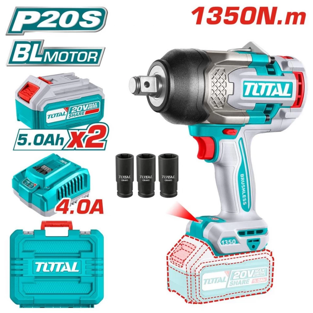 Total Cordless Impact Wrench 1350N.m Tiwli20135 – Alhadefh Bulding ...