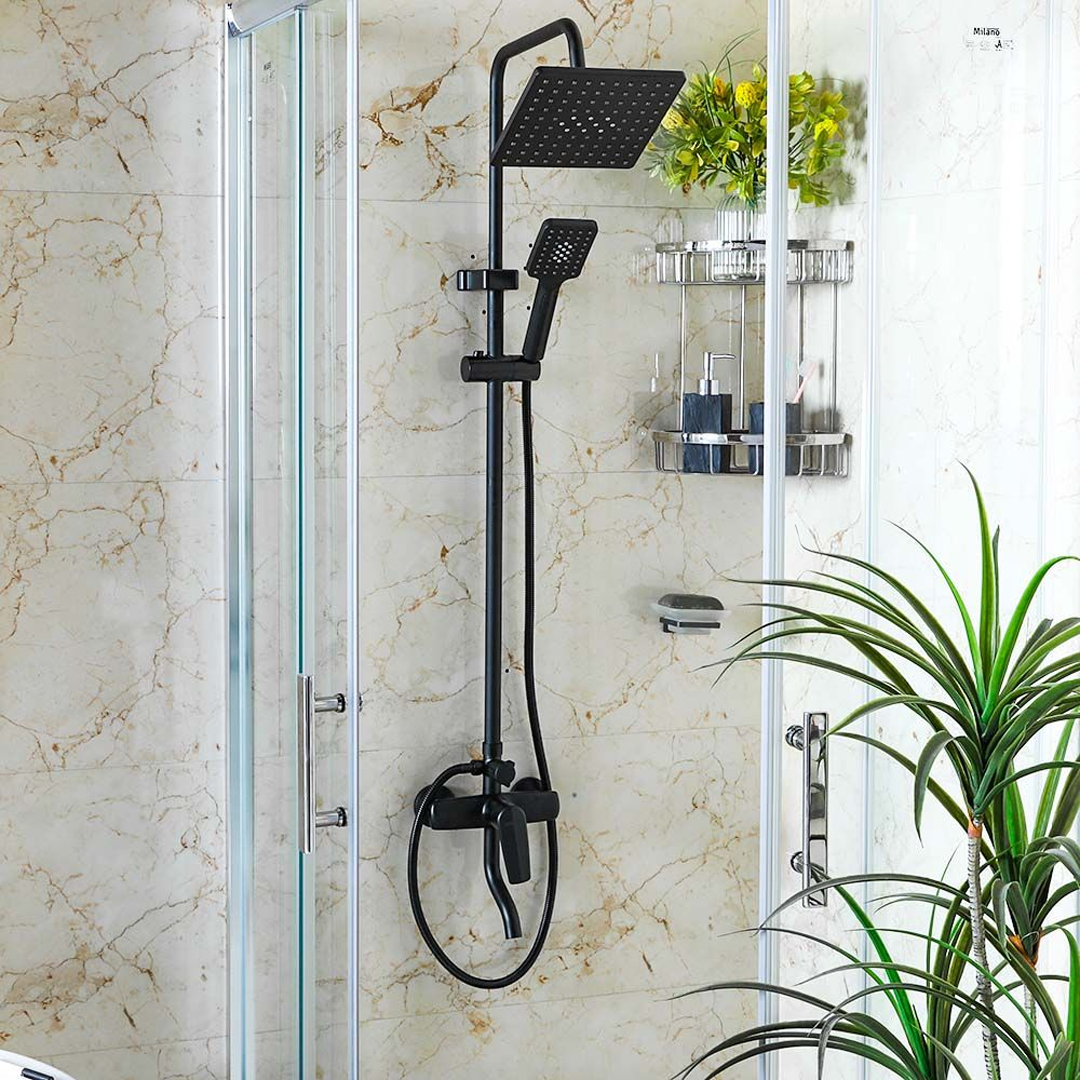 Milano Tina Rain Shower Complete Set Square – Alhadefh Bulding Materials