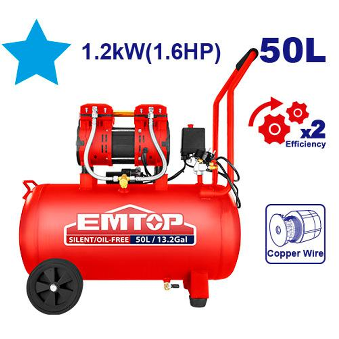 Emtop Air Compressor 50L EACPS16502 – Alhadefh Bulding Materials