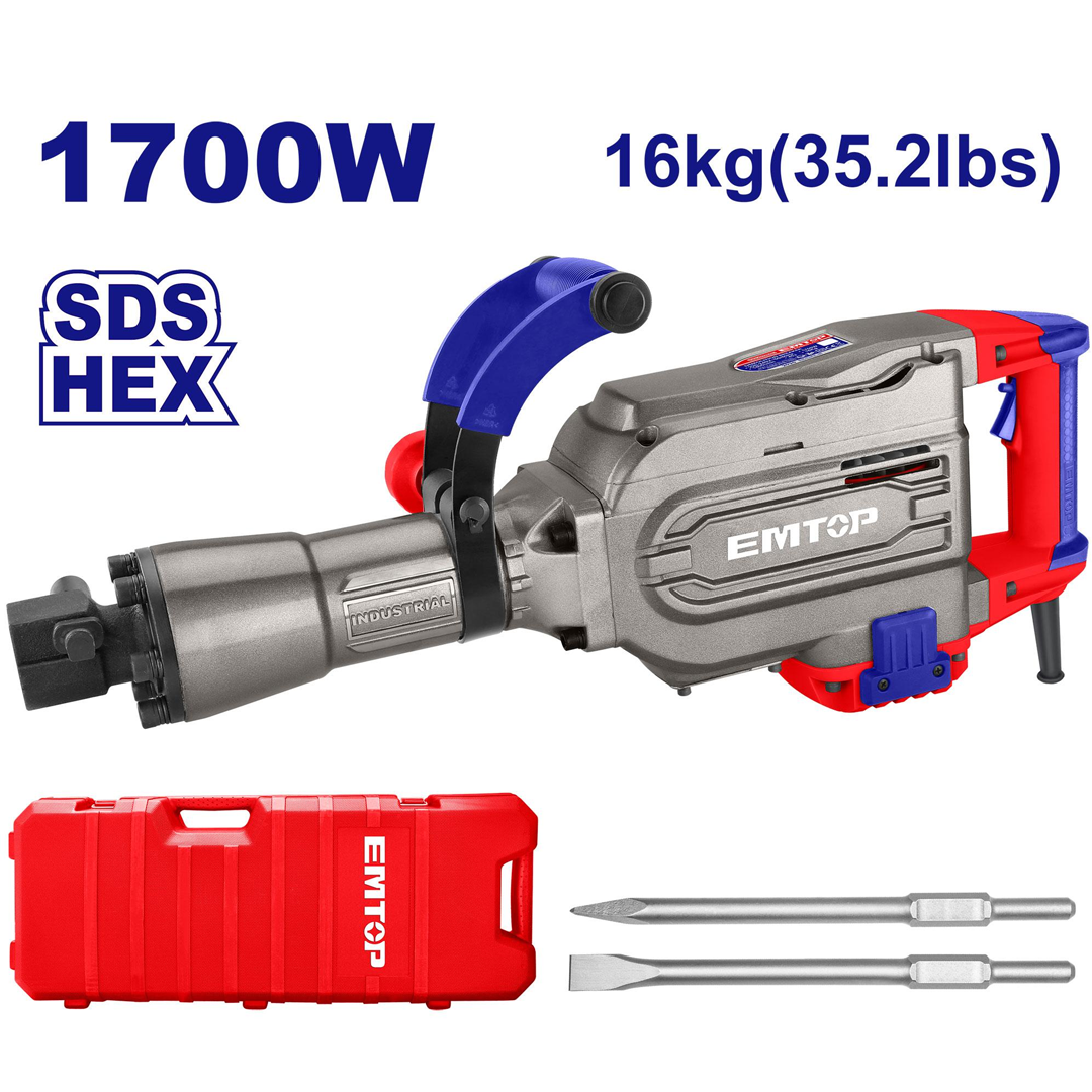 Emtop Demolition Breaker 1700w EDBRH1701 – Alhadefh Bulding Materials