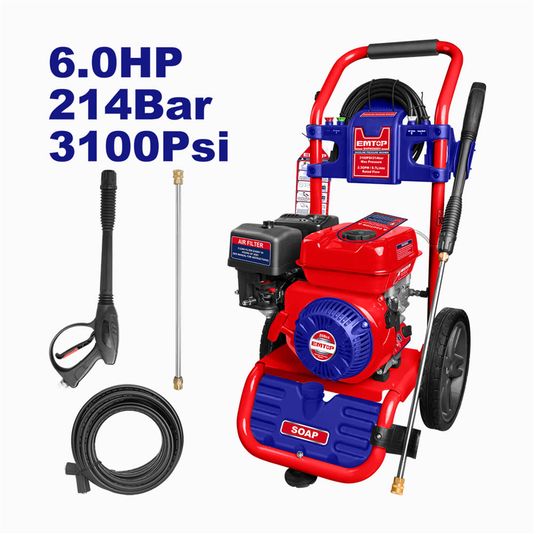 Emtop Gasoline Pressure Washer 6.0HP EHPWG6001 – Alhadefh Bulding Materials