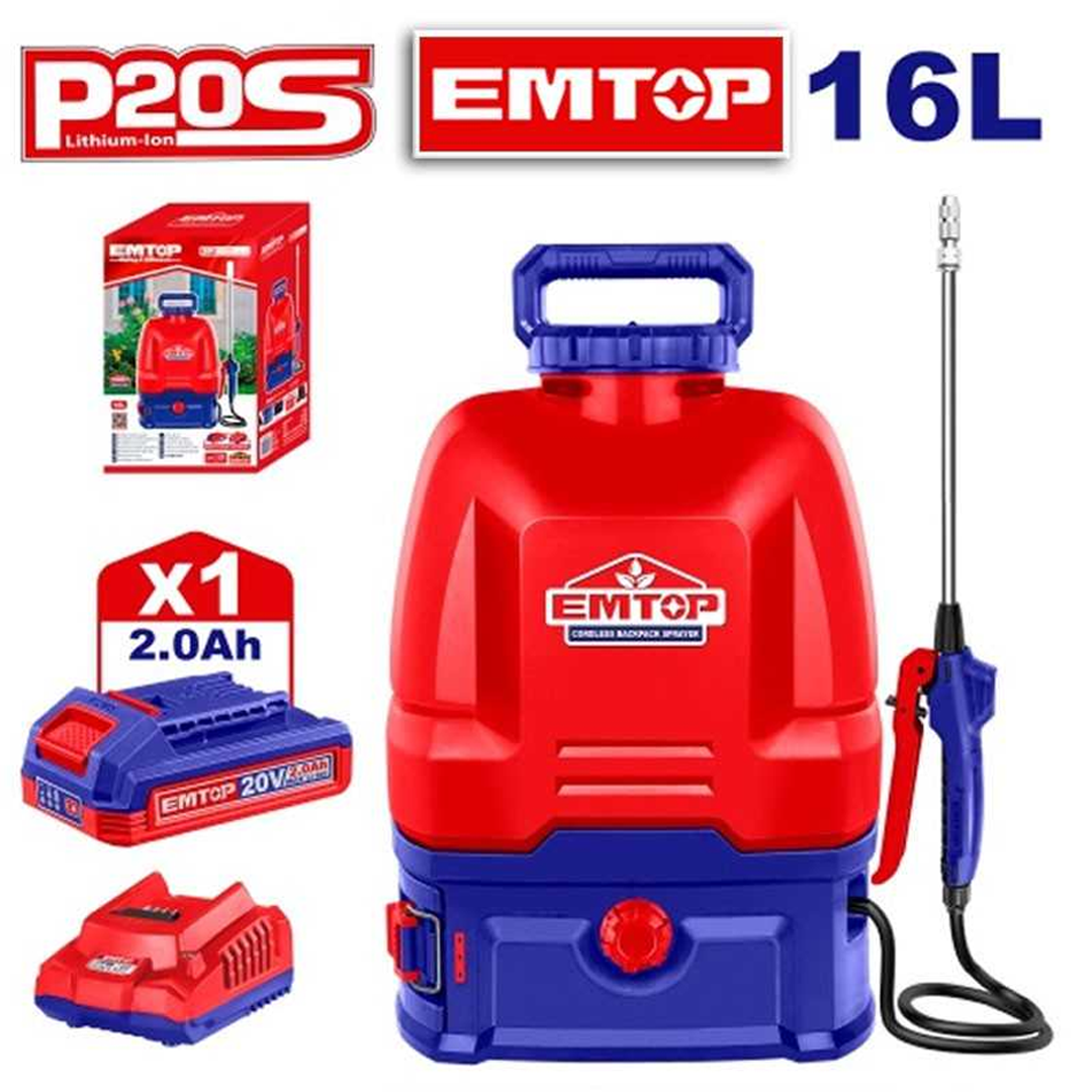 Emtop Cordless Sprayer 16L ESPLI20162 – Alhadefh Bulding Materials