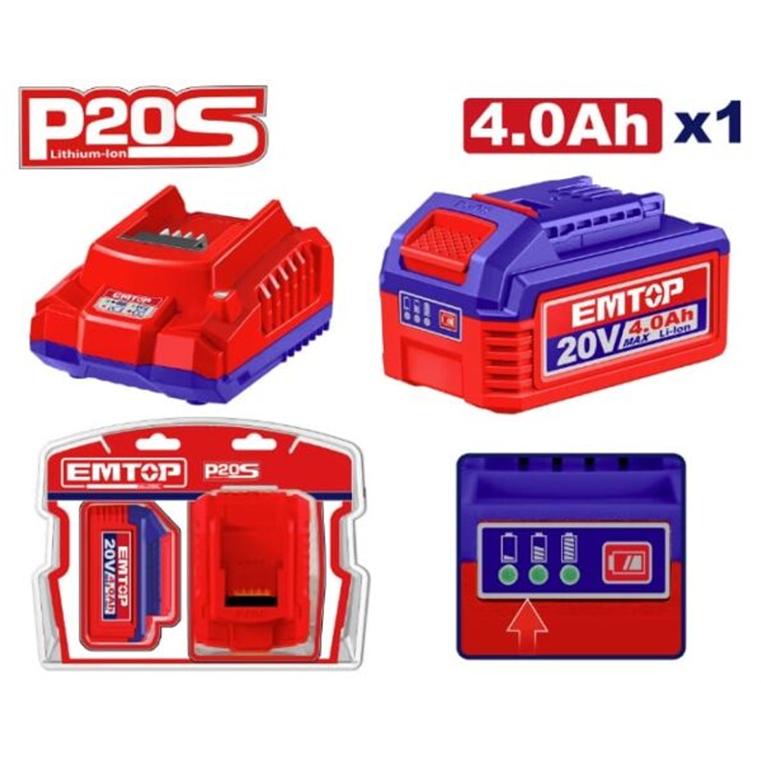 Emtop Lithium-Ion Battery and Charger Kit ELBCPK1012 – Alhadefh Bulding ...